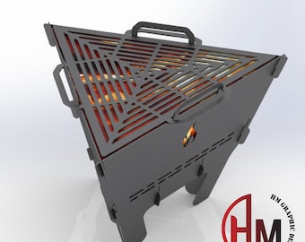 Fire Pit Grill DXF Files for Plasma, Laser CNC Machines, Bbq Portable ...