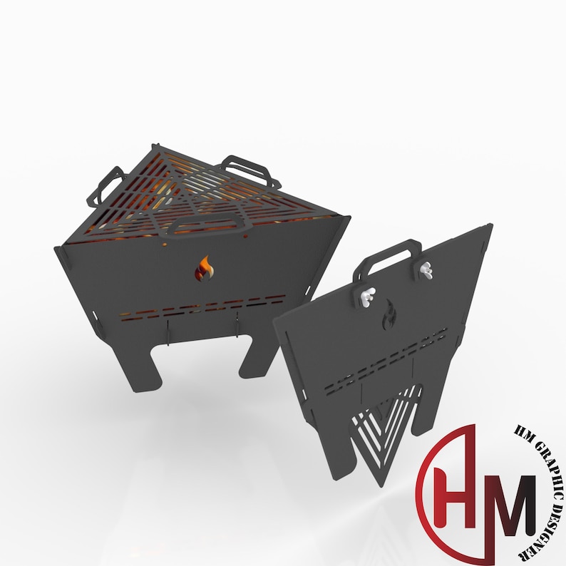 Triangle Fire Pit File ,BBQ, Barbecue Dxf Files for Plasma, Grill Fire ...