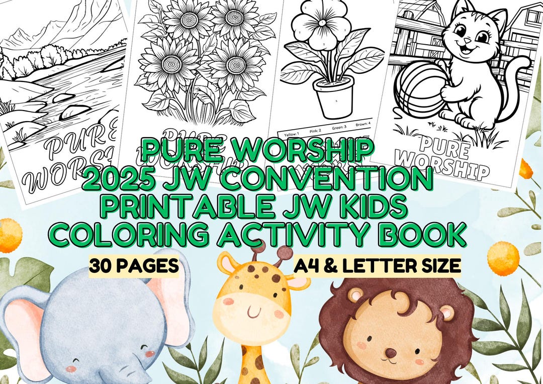 2025 JW Convention Coloring Book: JW Pure Worship Activity (digital ...