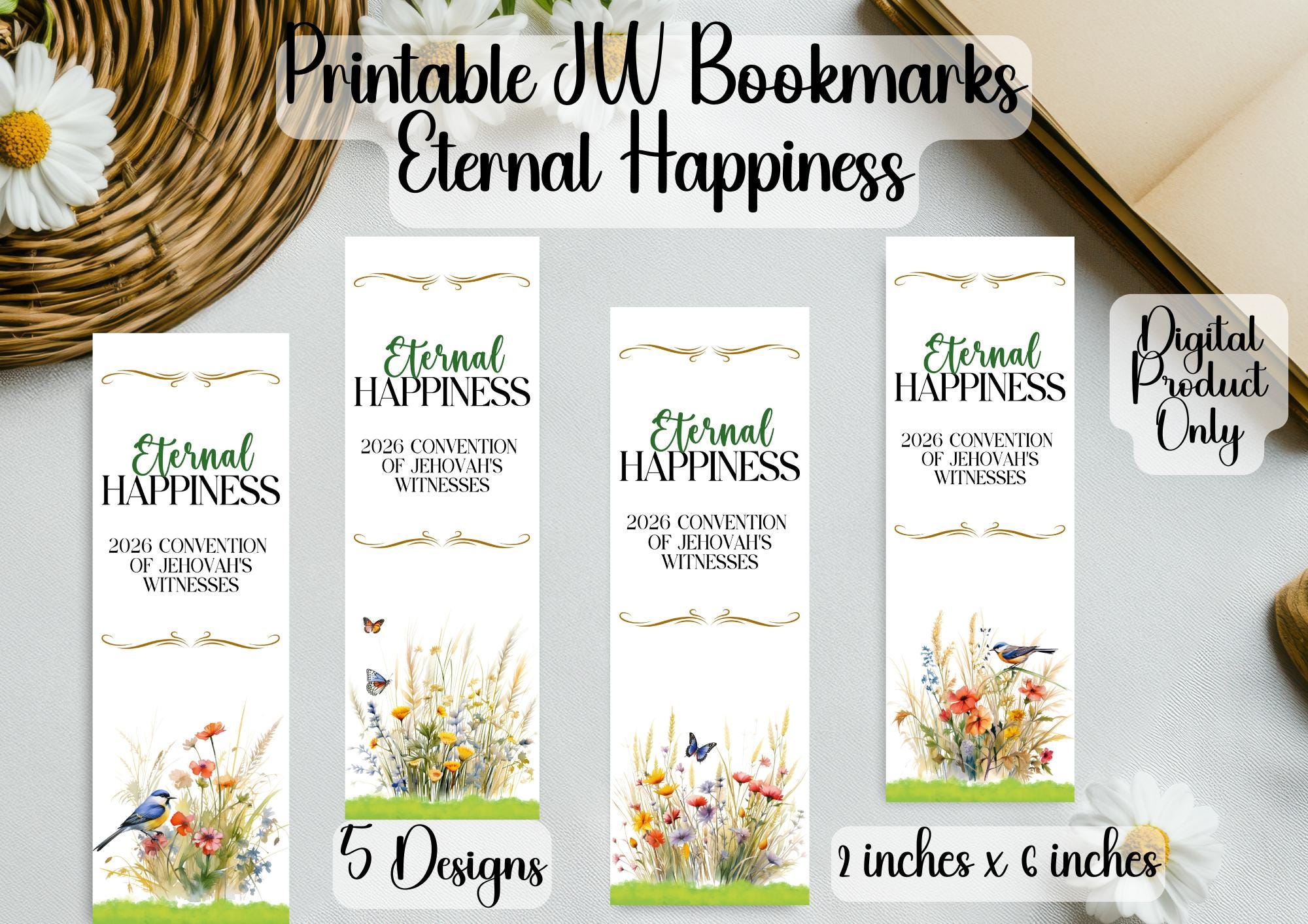 2026 JW Convention Printable Bookmarks_jw Eternal Happiness - Etsy