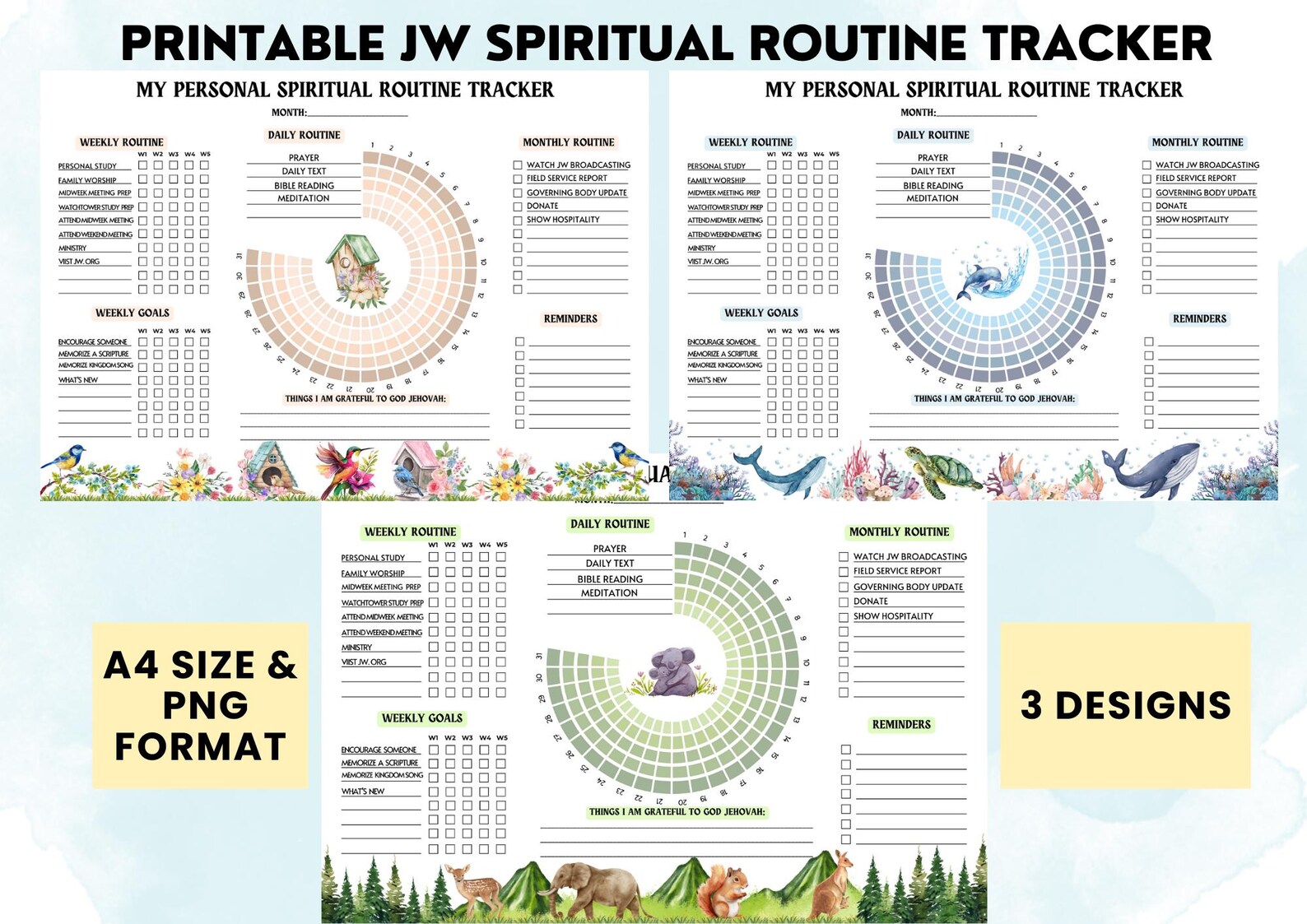 Printable-a4 Size and PNG Format- JW Spiritual Routine Tracker-3 ...