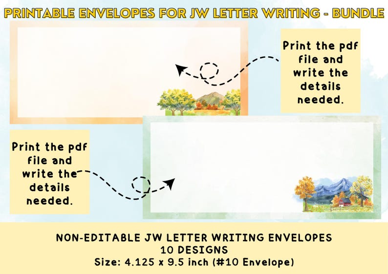 Printable Envelopes for JW Letter Writing-editable and Non-editable-10 ...