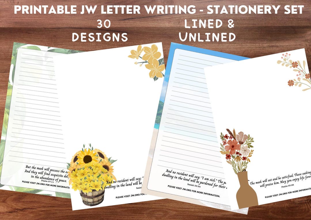 Printable Floral JW Letter Writing Stationery Set: Enjoy Life Forever ...