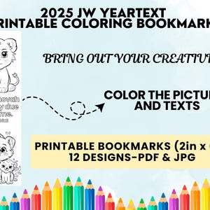 2025 JW Yeartext_psalm 96:8_printable Coloring Bookmarks and Postcards ...