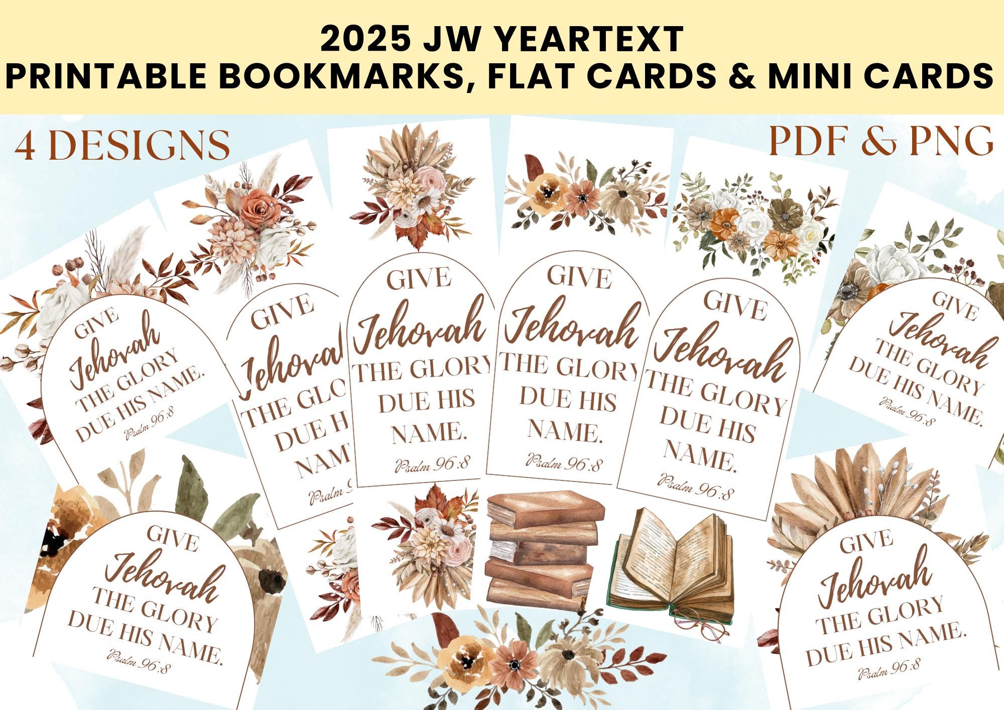 2025 JW Yeartext_psalm 96:8_JW Printable Bookmarks and Cards_autumn ...