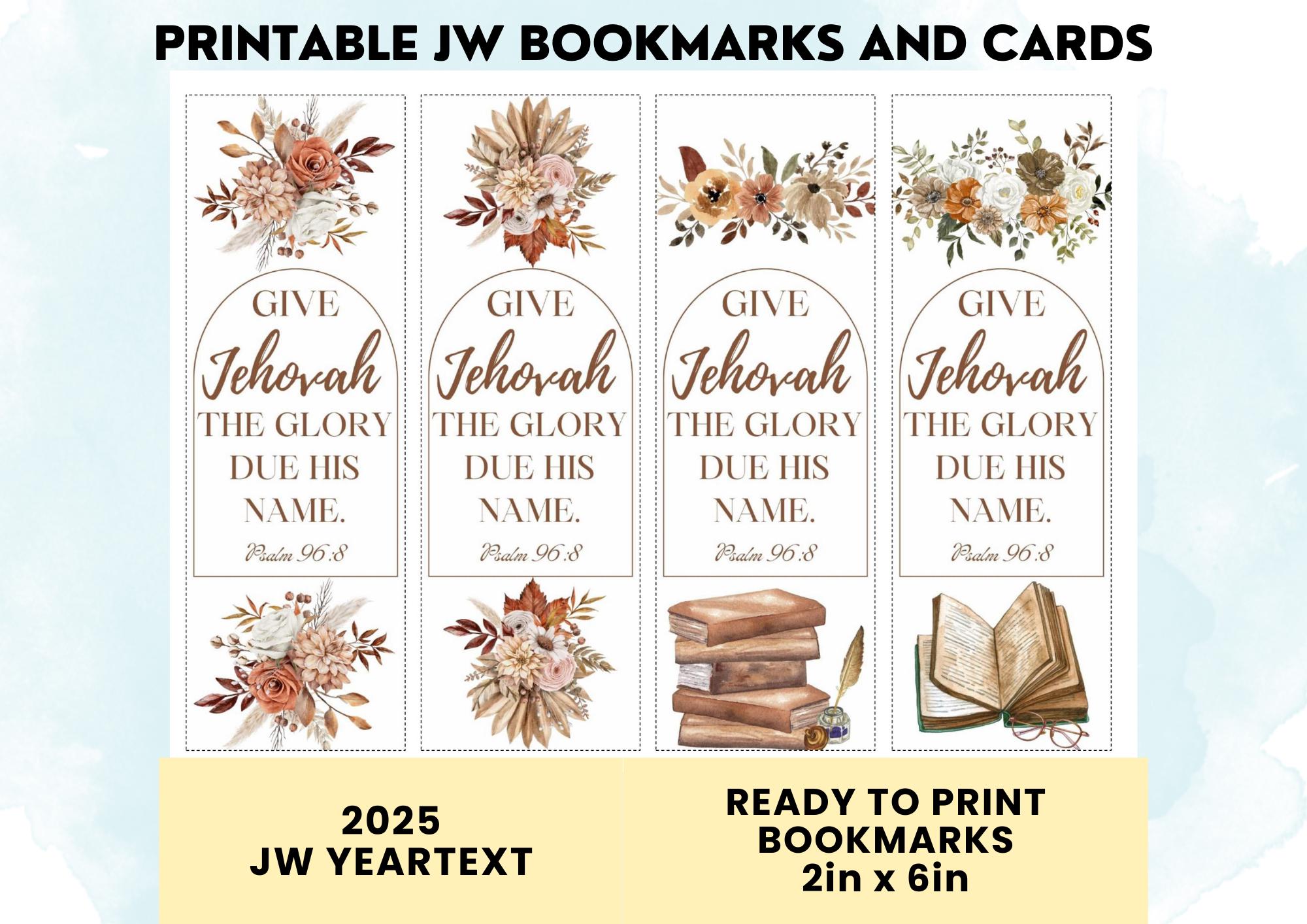 2025 JW Yeartext_psalm 96:8_JW Printable Bookmarks and Cards_autumn ...