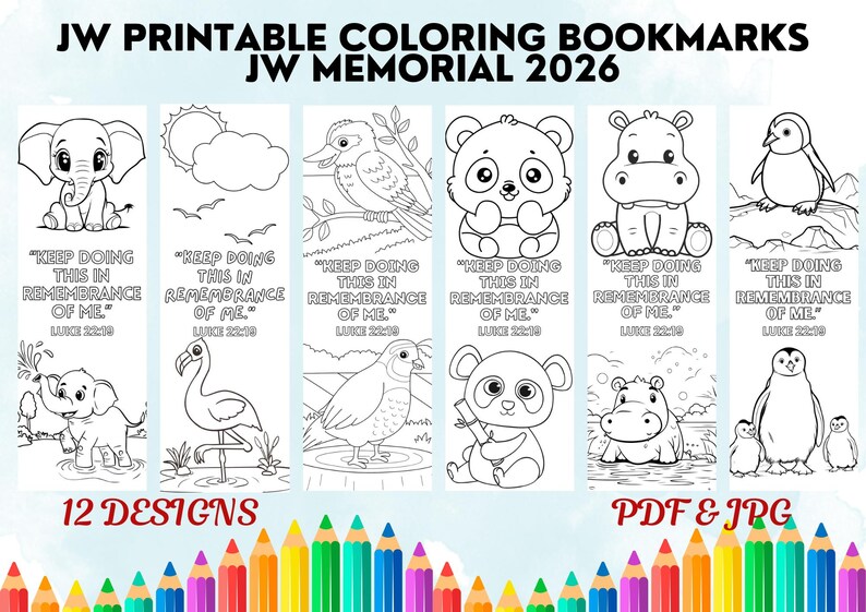 JW Memorial 2026 Kids Coloring Bookmarks and Postcards (printable) - Etsy