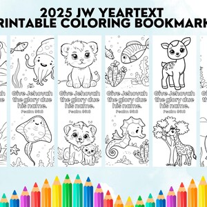 2025 JW Yeartext_psalm 96:8_printable Coloring Bookmarks and Postcards ...