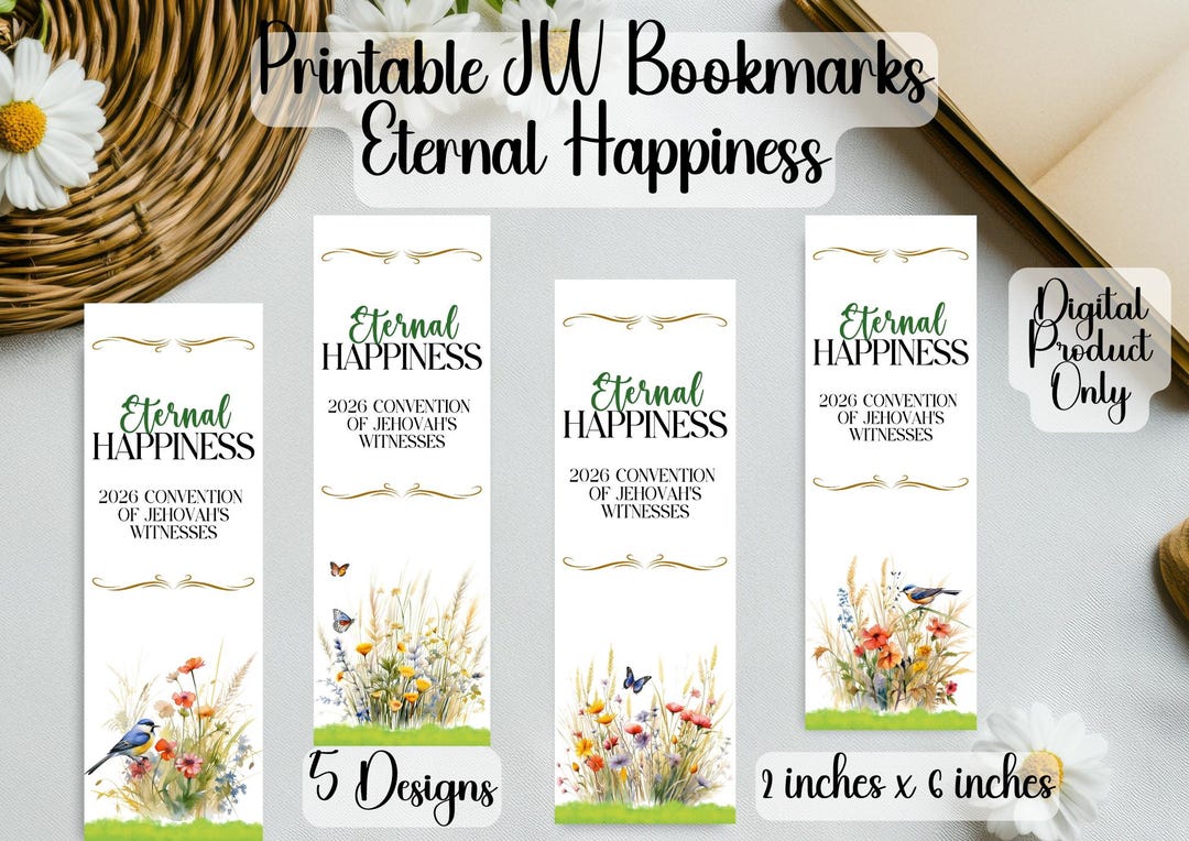 2026 JW Convention Printable Bookmarks_jw Eternal Happiness - Etsy