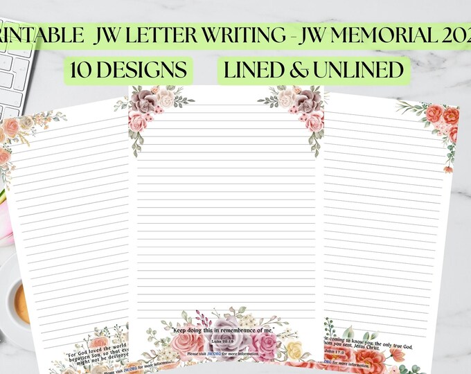 JW Letter Writing Paper | JW Memorial Letterhead | Memorial Invitation ...