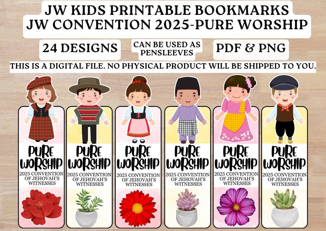 JW Kids Convention Bookmarks 2025: Jw Pure Worship Designs (digital ...