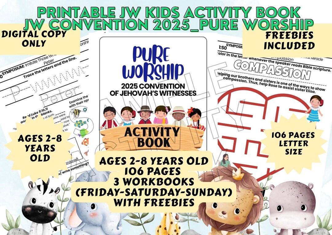 JW Kids Regional Convention Activity Book 2025: Ages 2-8 (printable PDF ...