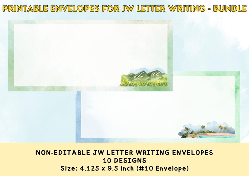 Printable JW Letter Writing Envelopes: 10 Scenery Designs (digital ...