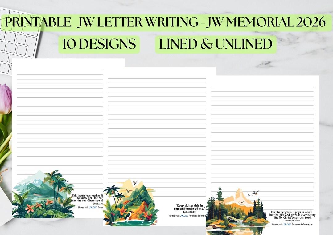 JW Memorial 2026_JW Letter Writing Set:lined-unlined Stationery ...