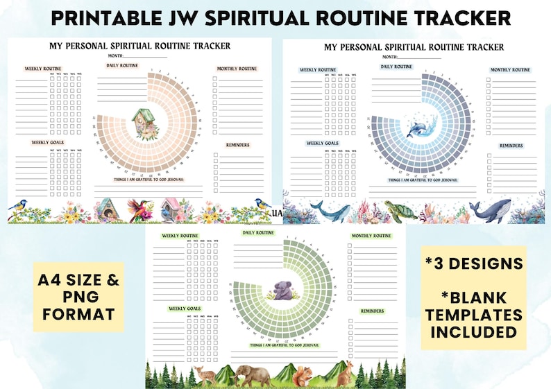 Printable-a4 Size and PNG Format- JW Spiritual Routine Tracker-3 ...