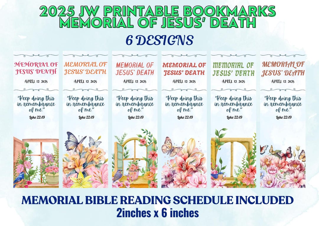 2025 JW Printable Bookmark-jw Memorial of Jesus' Death-jw Memorial ...