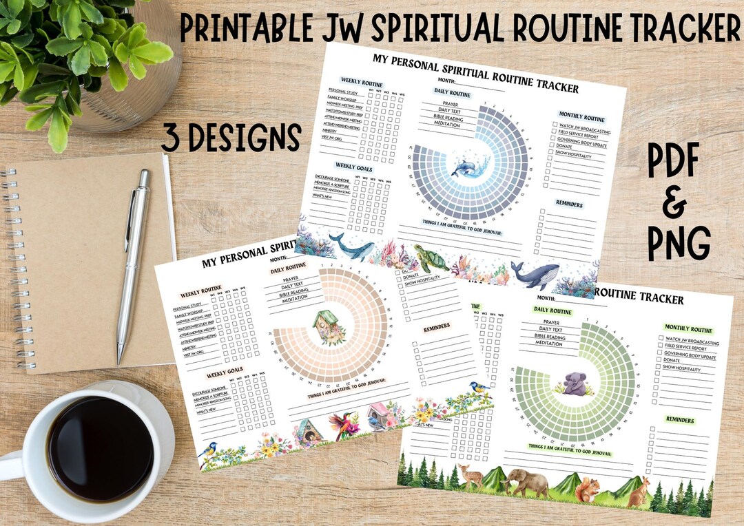 Printable-a4 Size and PNG Format- JW Spiritual Routine Tracker-3 ...