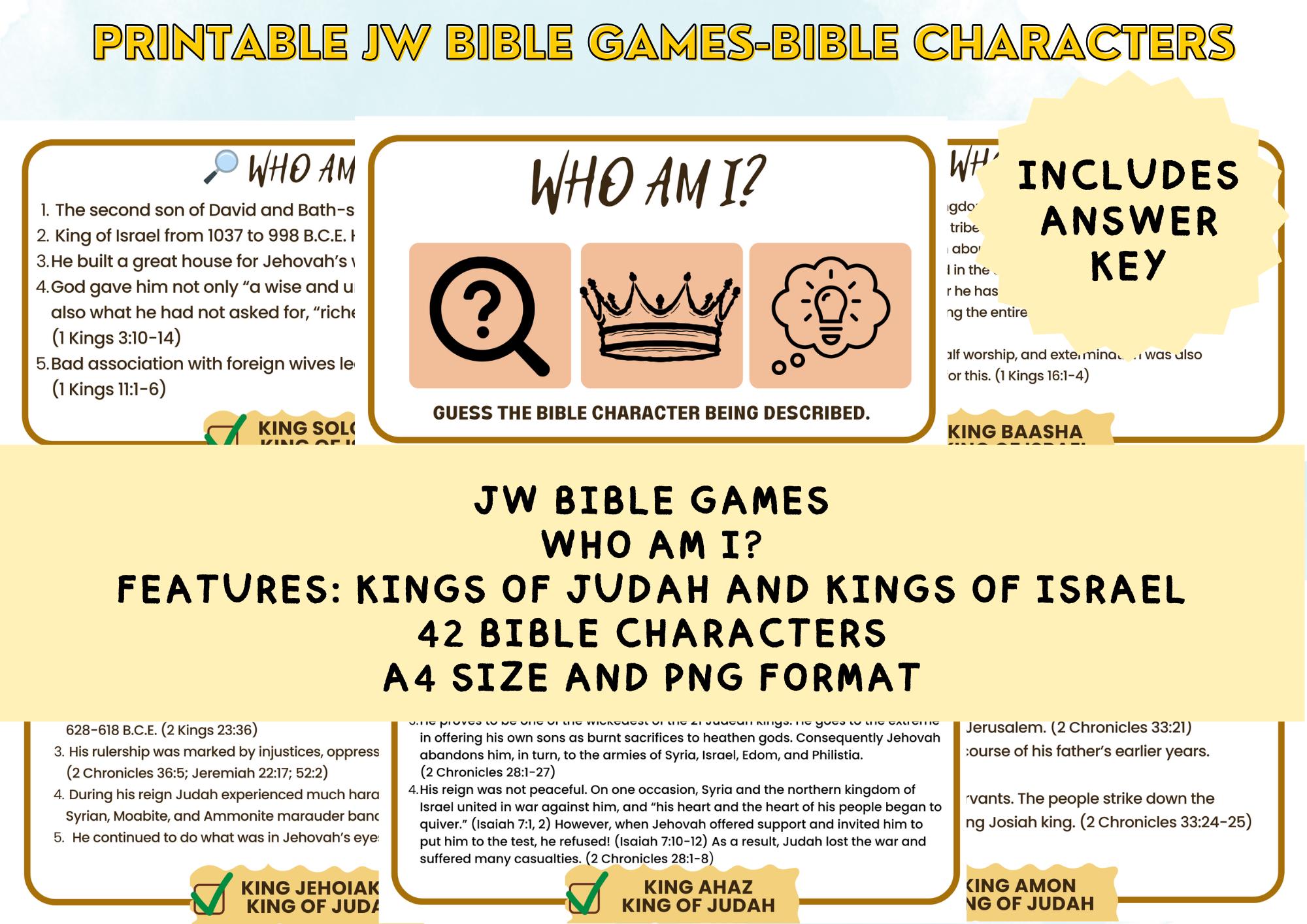 Printable Bible Game: Kings of Israel & Judah "who Am I?" (digital ...