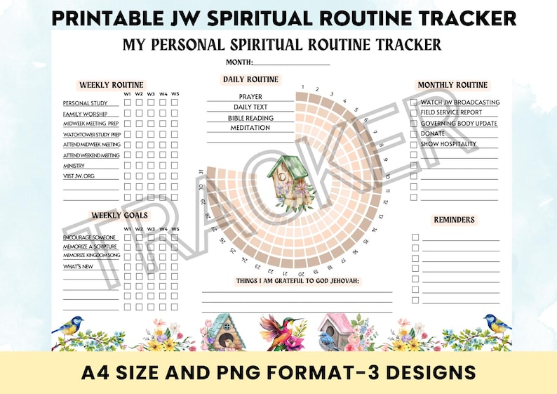 Printable-a4 Size and PNG Format- JW Spiritual Routine Tracker-3 ...