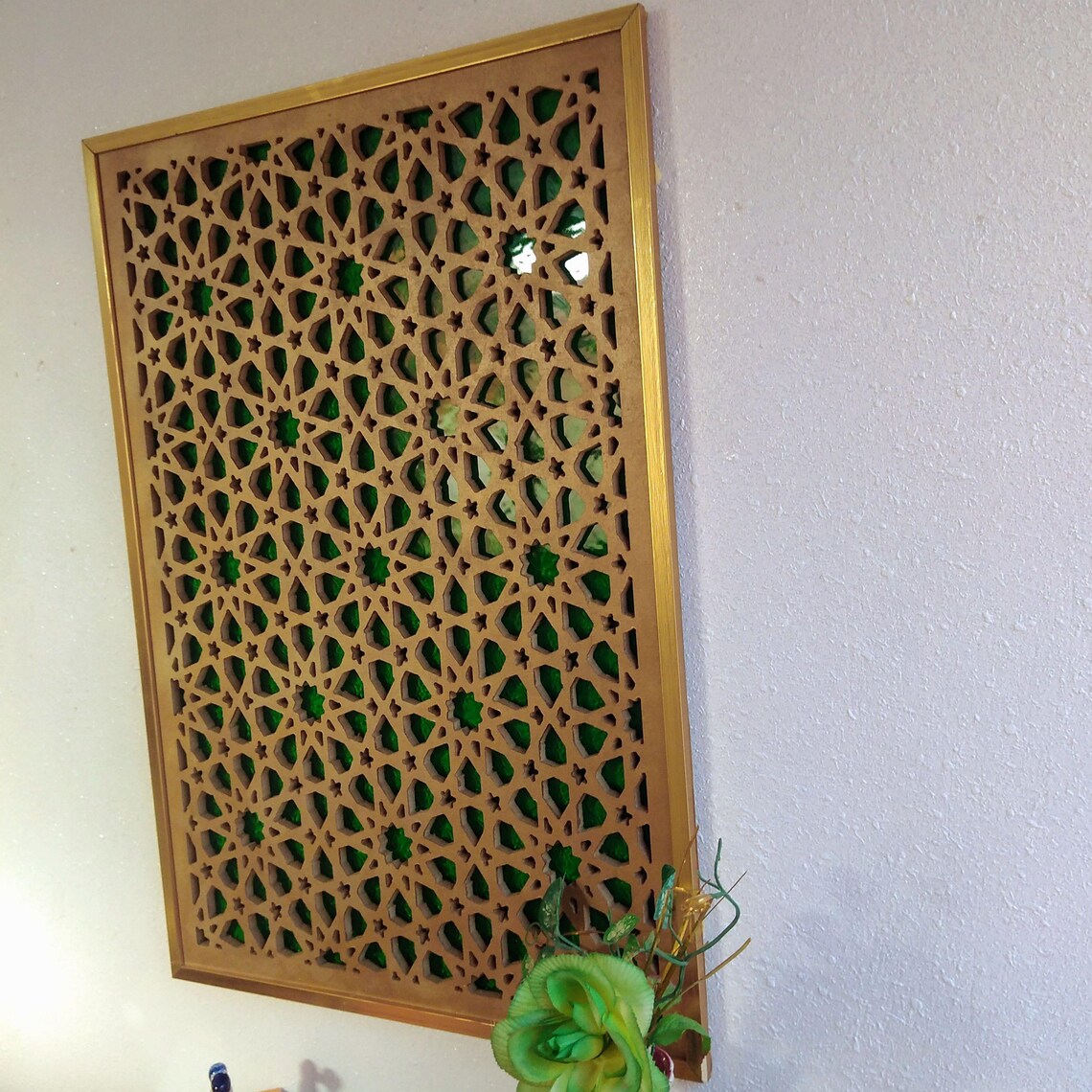 Wooden Mashrabiya Design, Geometric Wall Hanging, Arabic Wall Art ...