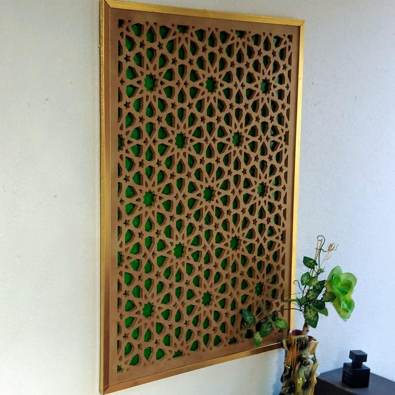 Wooden Mashrabiya Design, Geometric Wall Hanging, Arabic Wall Art ...