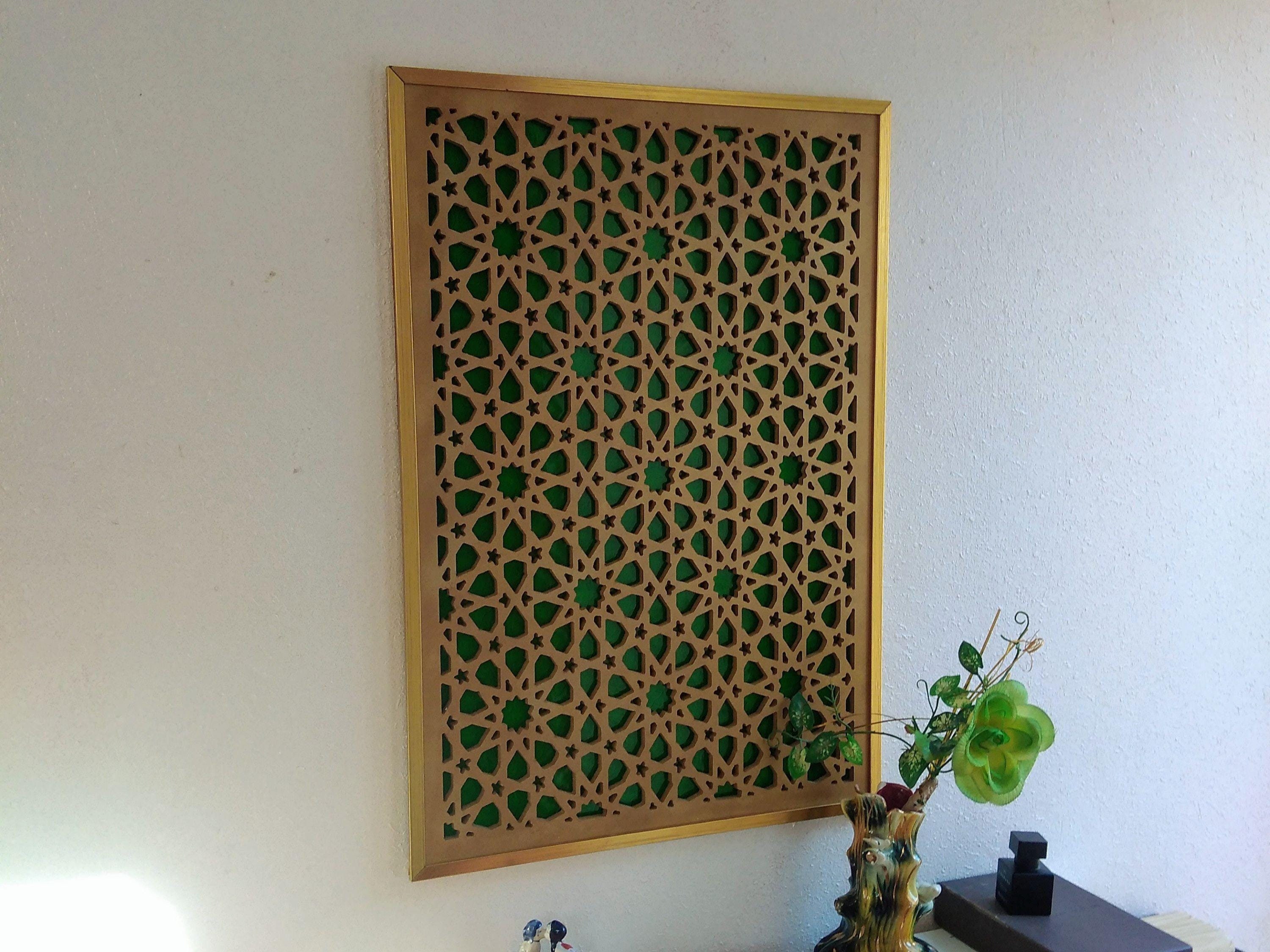 Wooden Mashrabiya Design, Geometric Wall Hanging, Arabic Wall Art ...