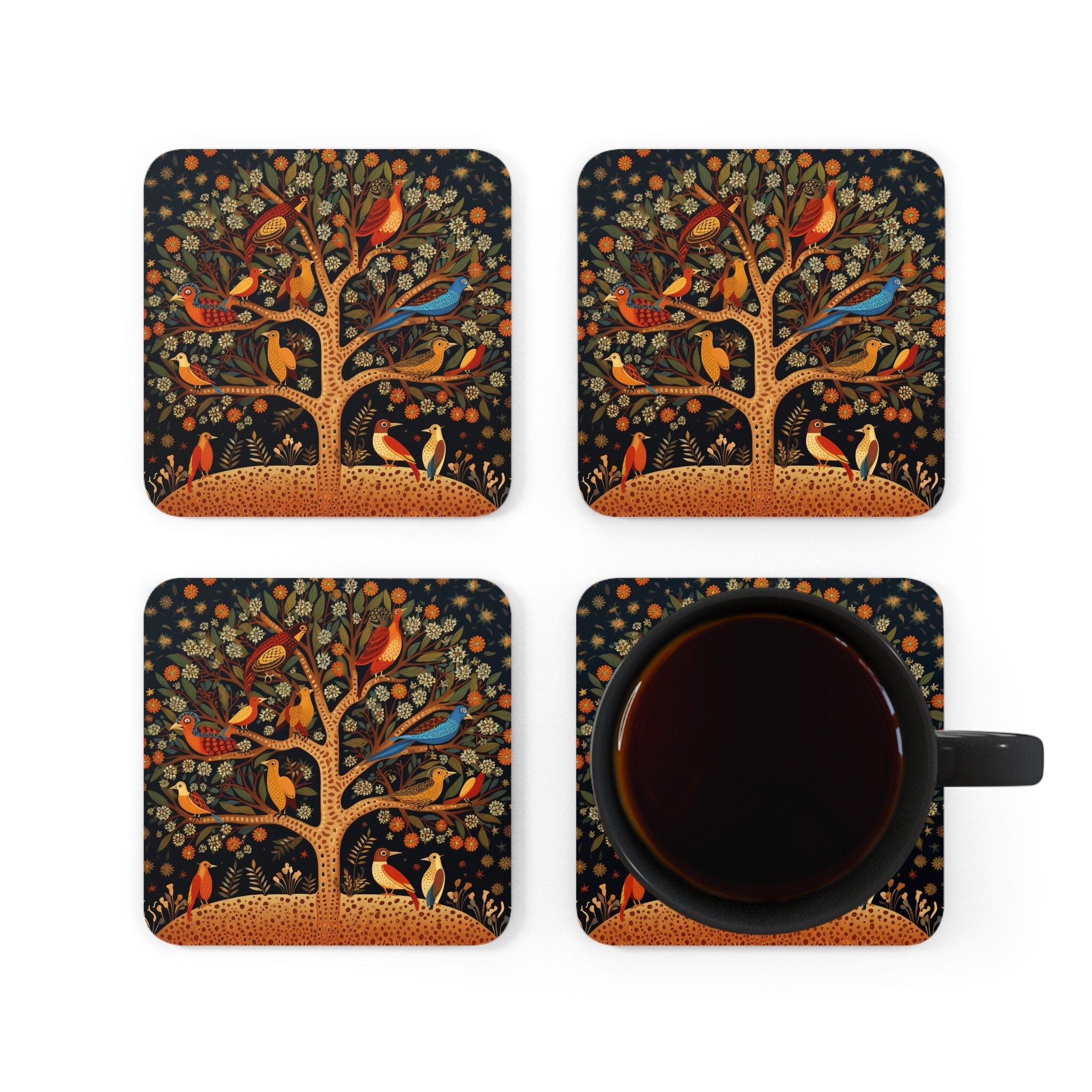 Australian Aboriginal Art Coaster Set of 4, Aboriginal Tree Coasters ...