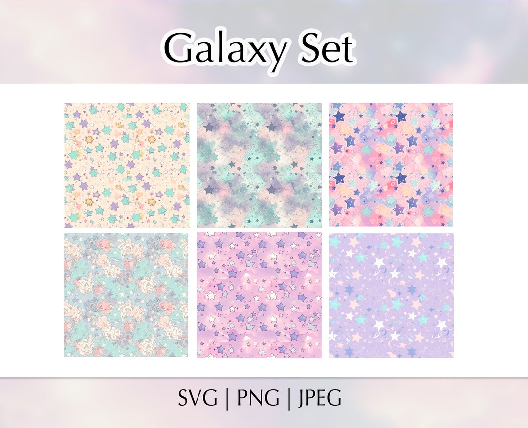 Pastel Galaxy Patterns SVG Bundle, Pastel Repeating Patterns, SVG ...