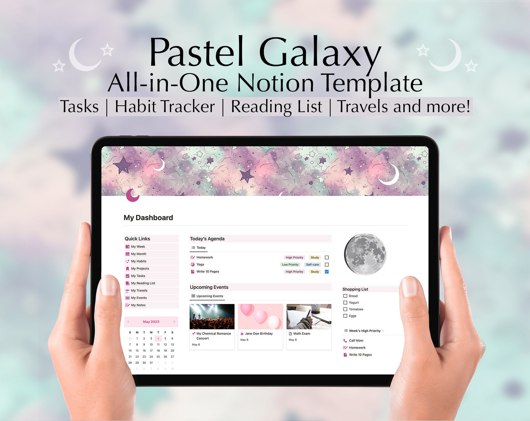 Pastel Galaxy Notion Template Functional All-in-one Aesthetic - Etsy