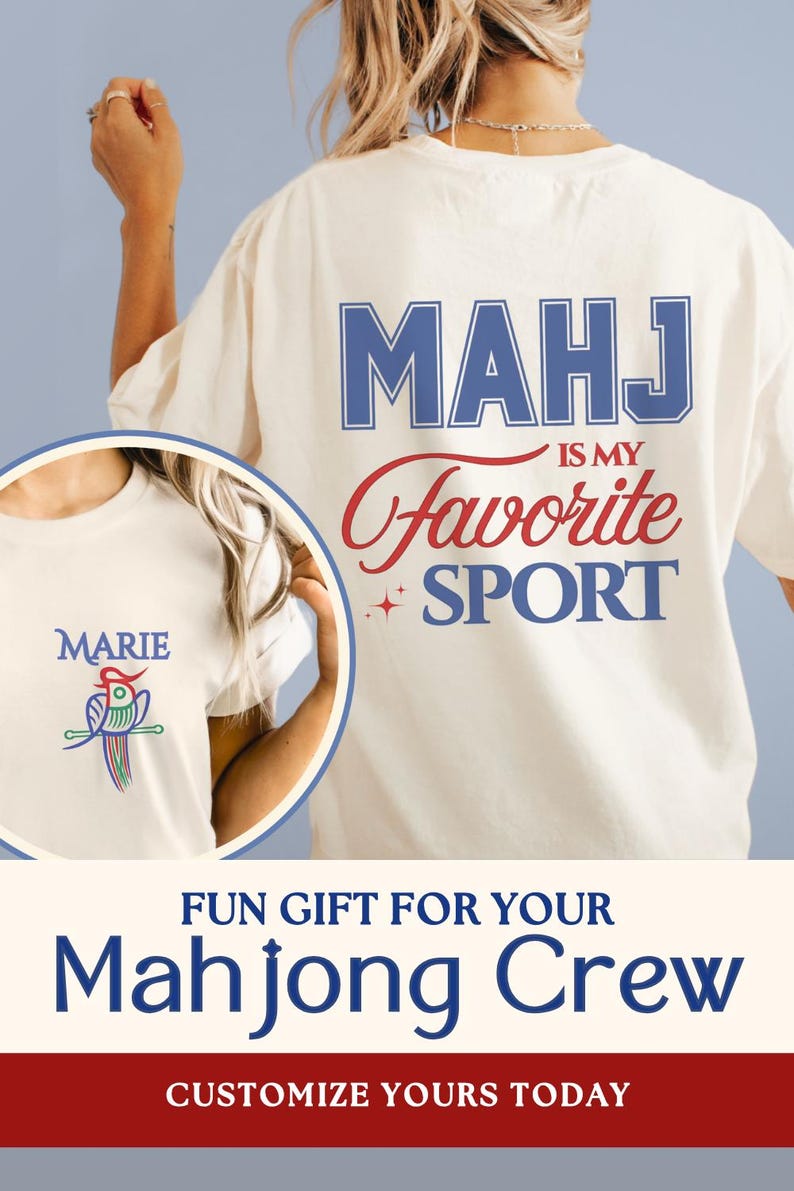 Custom Mahjong Tshirt Tournament Mahjong Club Shirt Name Tee Social ...