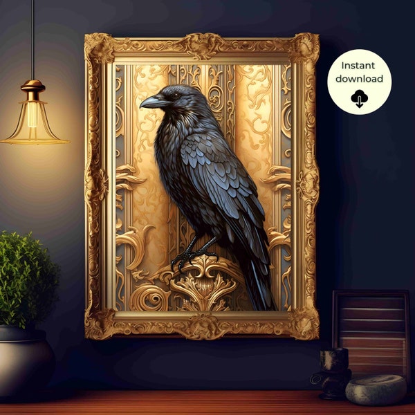 Raven Painting - Etsy
