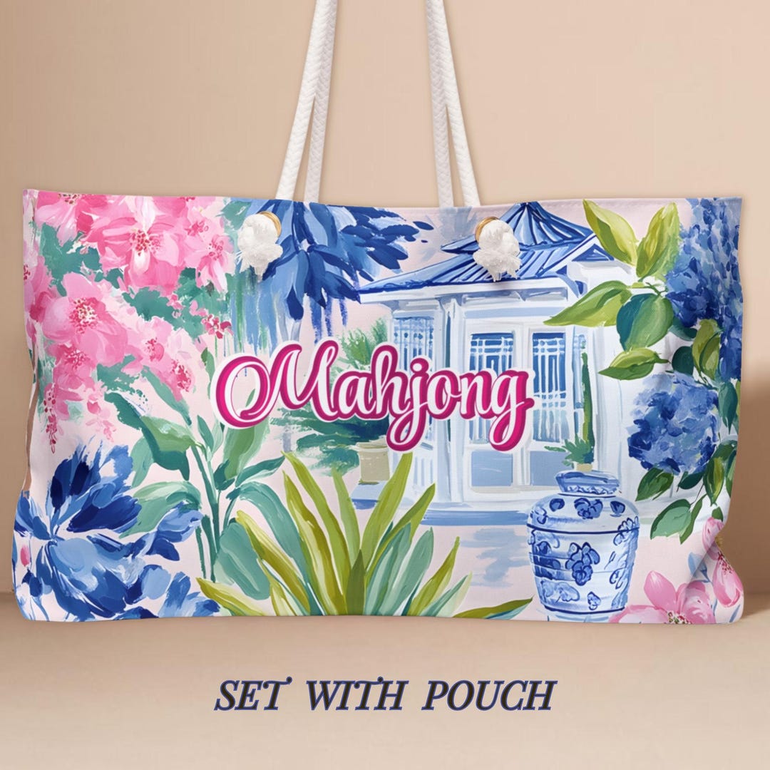 Personalized Mahjong Tile Weekender Bag Custom Mahjong Tote Mahjong ...