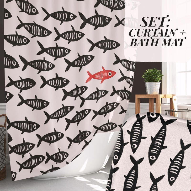 Fish Shower Curtain - Etsy