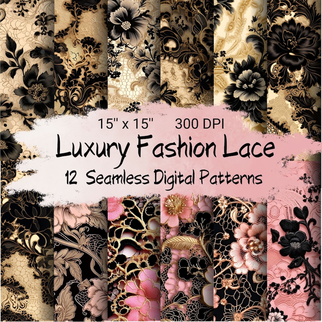 Seamless Digital Paper Pack Luxury Lace Vintage Wedding Bridal Romantic ...