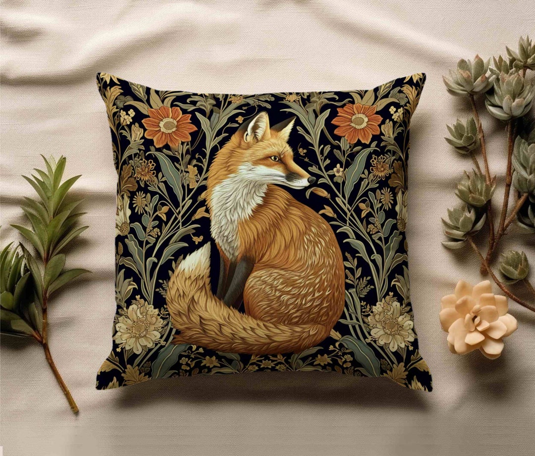 William Morris Throw Pillow Cover Morris Art Cushion Cover Fox Pillow ...