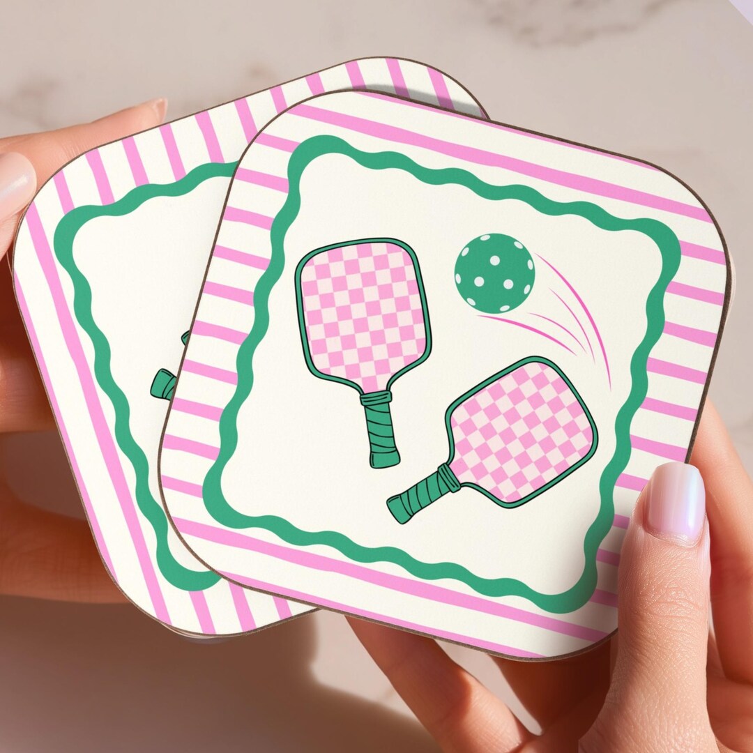 Pickleball Coaster Set Pickleball Theme Party Decor Fun Pickleball Team ...