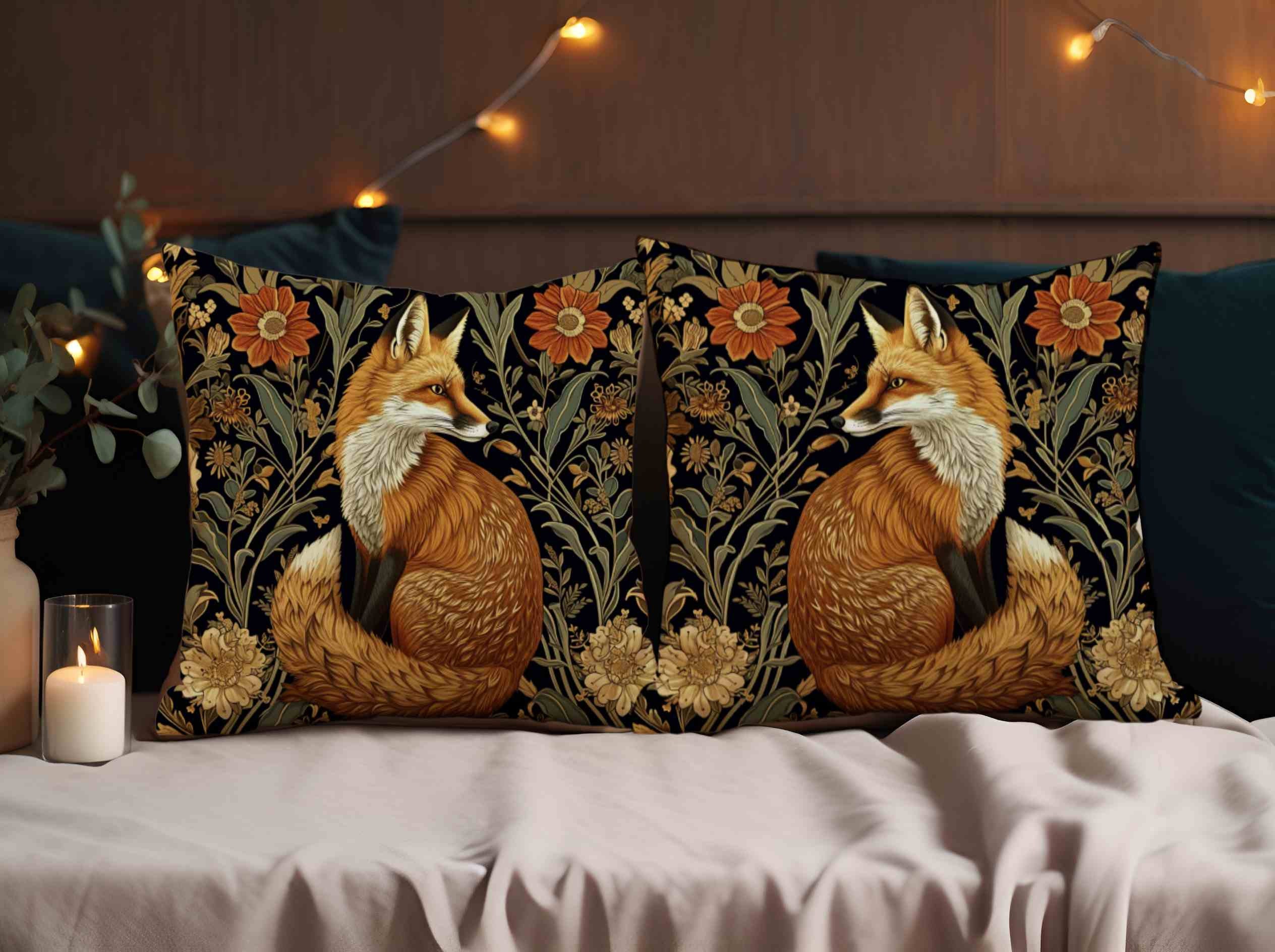 William Morris Throw Pillow Cover Morris Art Cushion Cover Fox Pillow ...