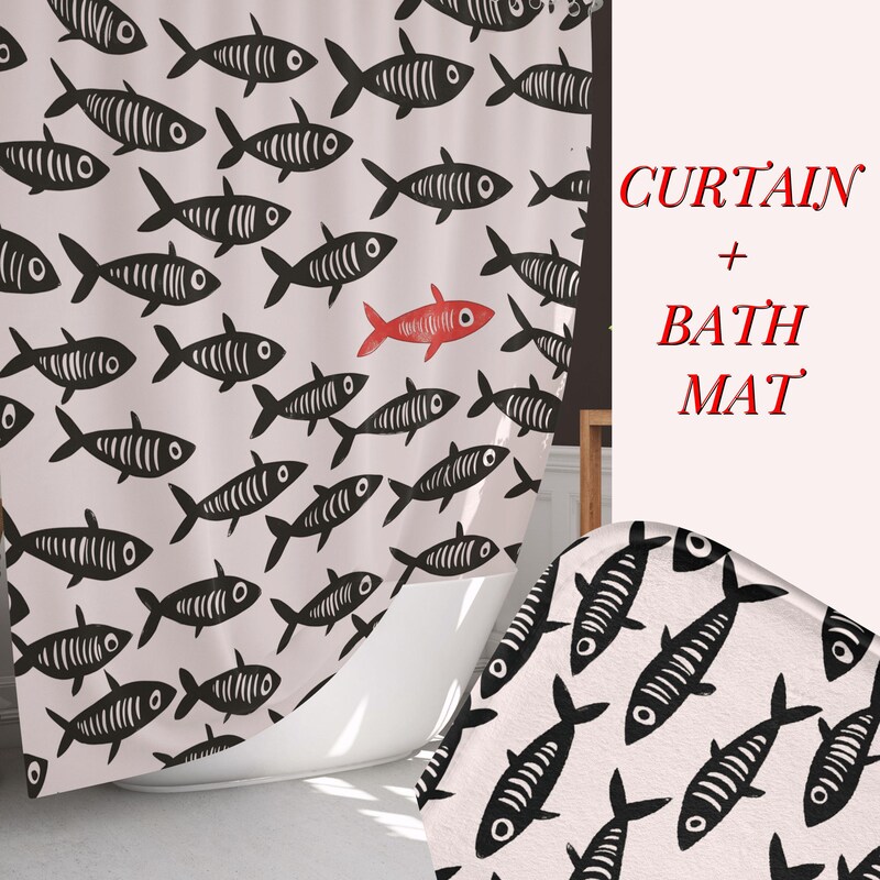 Fish Shower Curtain - Etsy