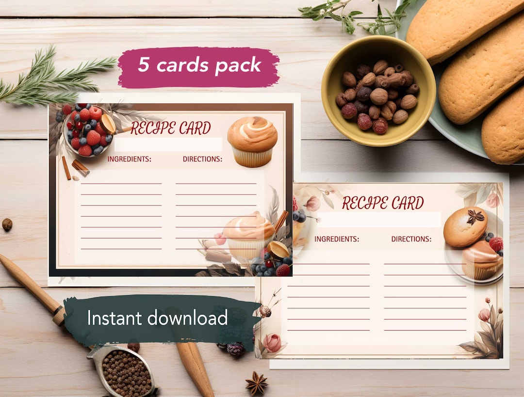 Recipe Template Recipe Page Printable Family Recipe Book Blank Recipe ...
