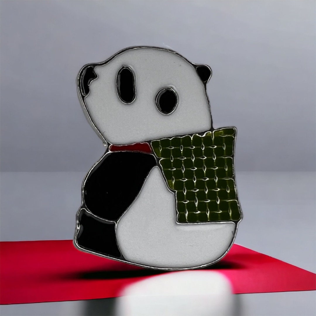 Cute Panda With a Basket Pin - Picnic in Style: Unisex, Women's, Men's ...