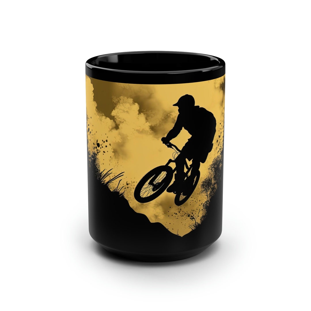 Mountain Bike Gift Mug Mountain Biker Present Black Mug Bicycle Present ...
