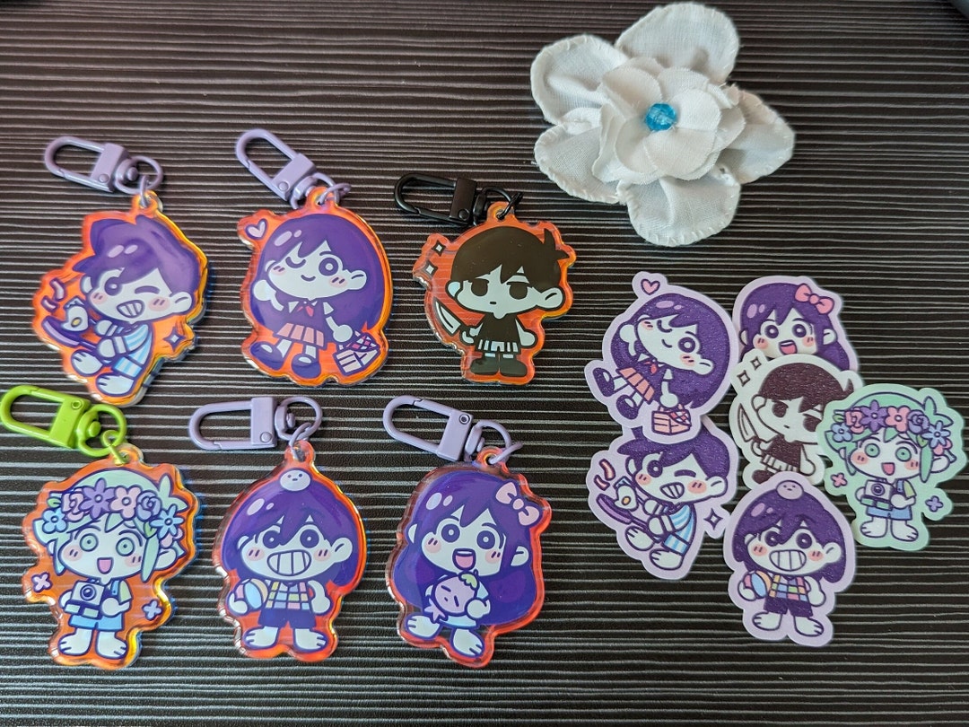 OMORI Rainbow Acrylic Epoxy Keychains OMORI, Aubrey, Kel, Hero, Mari ...