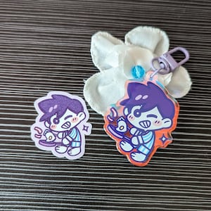 OMORI Rainbow Acrylic Epoxy Keychains OMORI, Aubrey, Kel, Hero, Mari ...