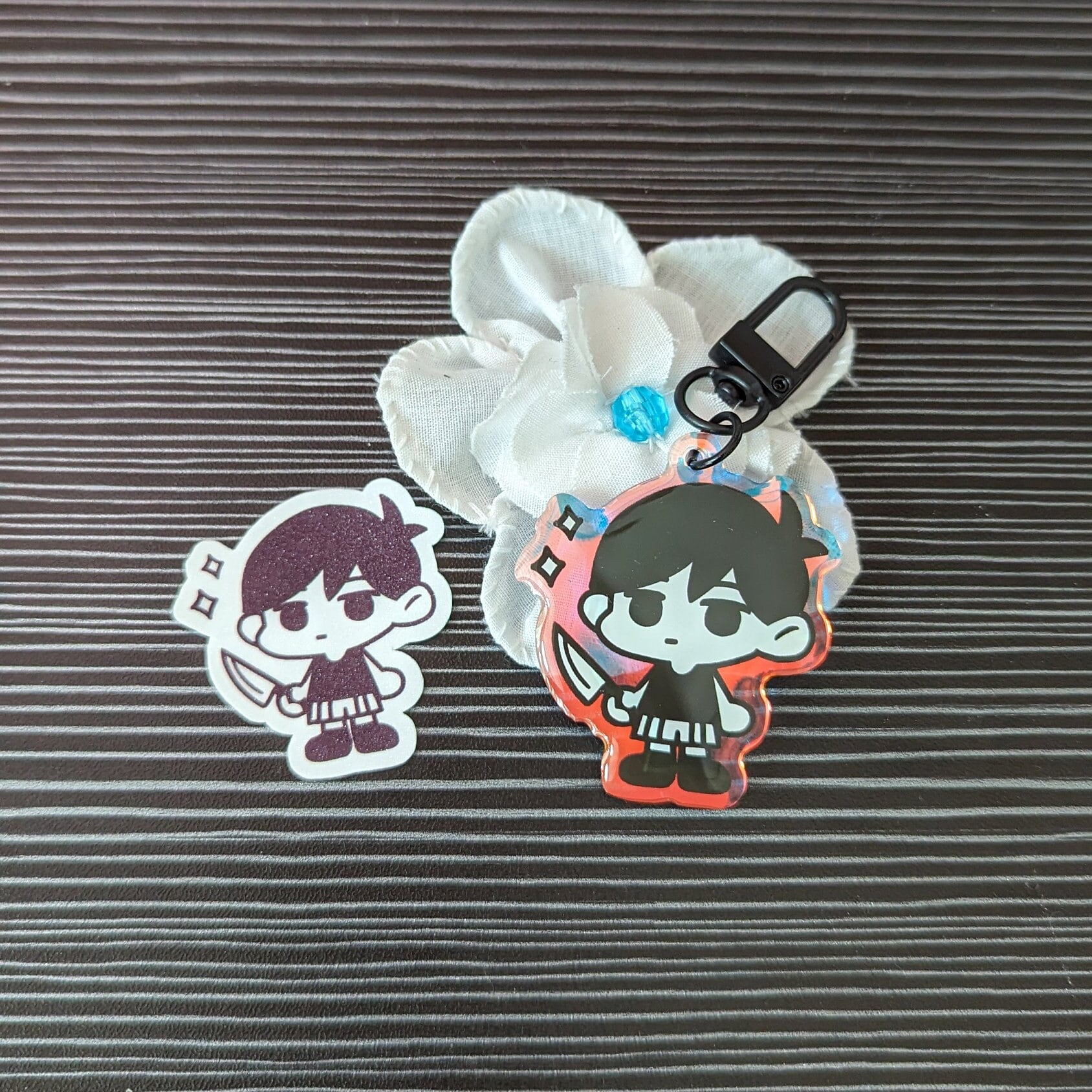 OMORI Rainbow Acrylic Epoxy Keychains OMORI, Aubrey, Kel, Hero, Mari ...