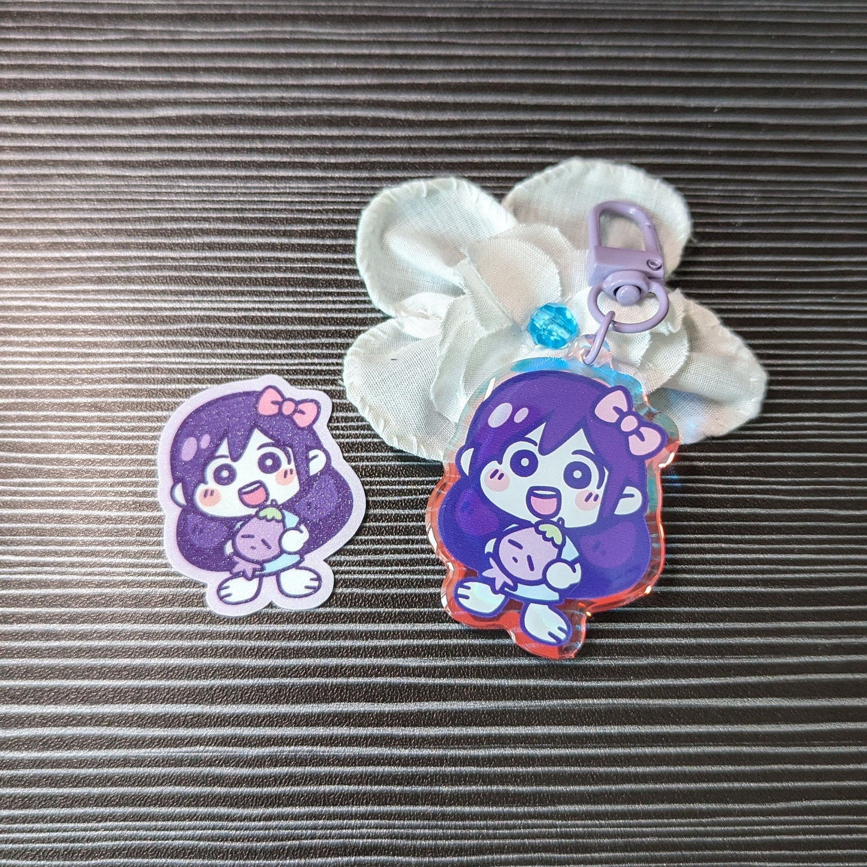 OMORI Rainbow Acrylic Epoxy Keychains OMORI, Aubrey, Kel, Hero, Mari ...
