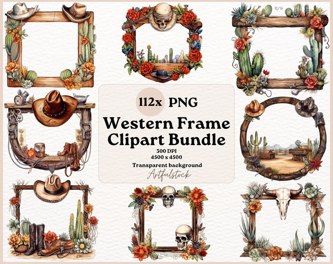 Western Frame Clipart, PNG Western Clipart, Western Clipart, Western ...