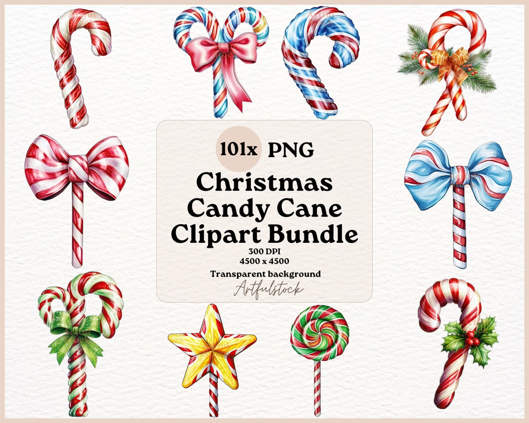 Christmas Candy Cane Clipart, Candy Cane Clipart, Christmas Sweets ...