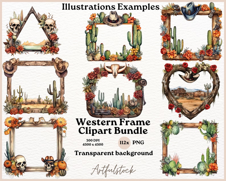 Western Frame Clipart, PNG Western Clipart, Western Clipart, Western ...