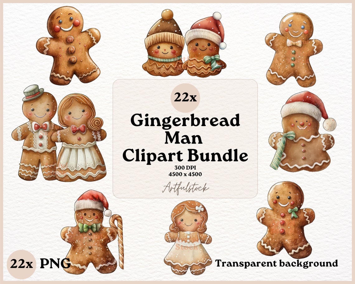 22 Gingerbread Man Clipart, Christmas Cookies, Christmas Clipart ...