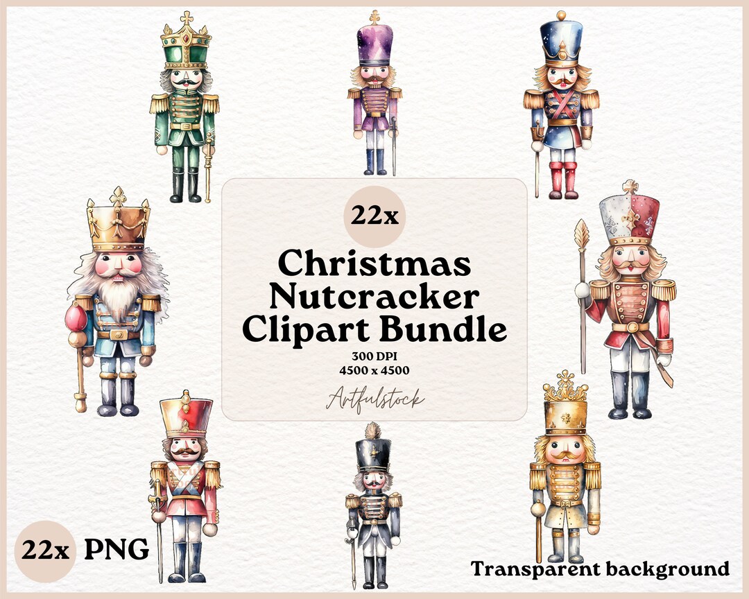 Christmas Nutcracker Clipart, Watercolor Clipart, Christmas Clipart ...
